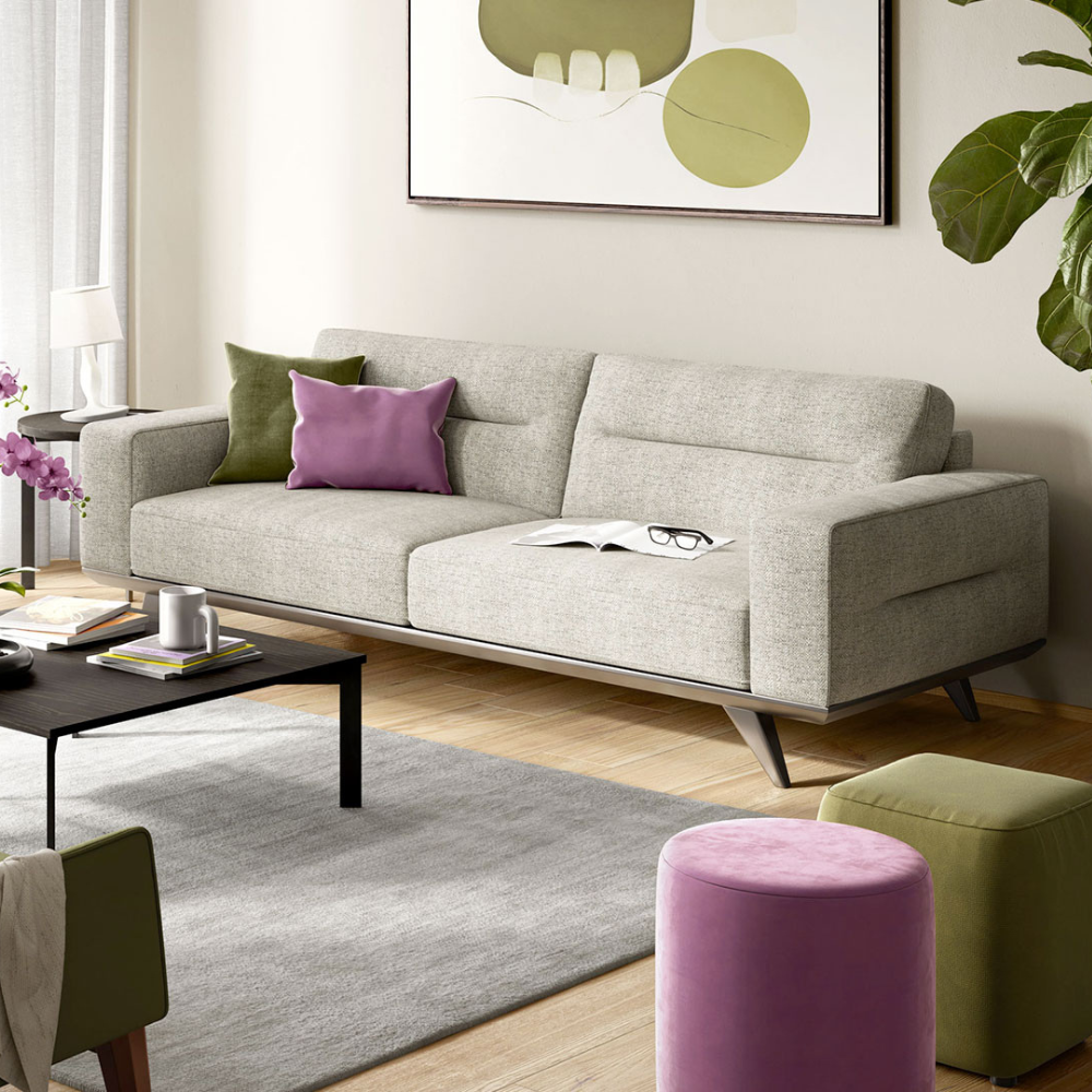 Natuzzi Editions - Adrenalina - 3 Seater Sofa 2 Cushion 009 - KEENS Belfast