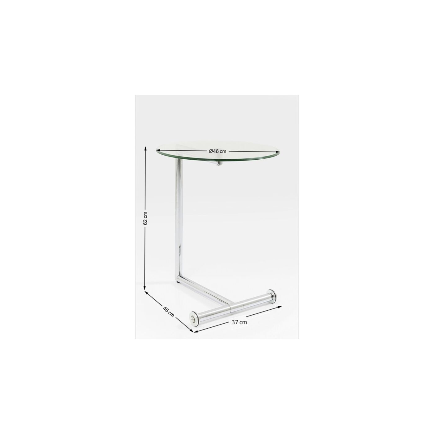 Move Table - Clear Glass & Chrome - KEENS Belfast