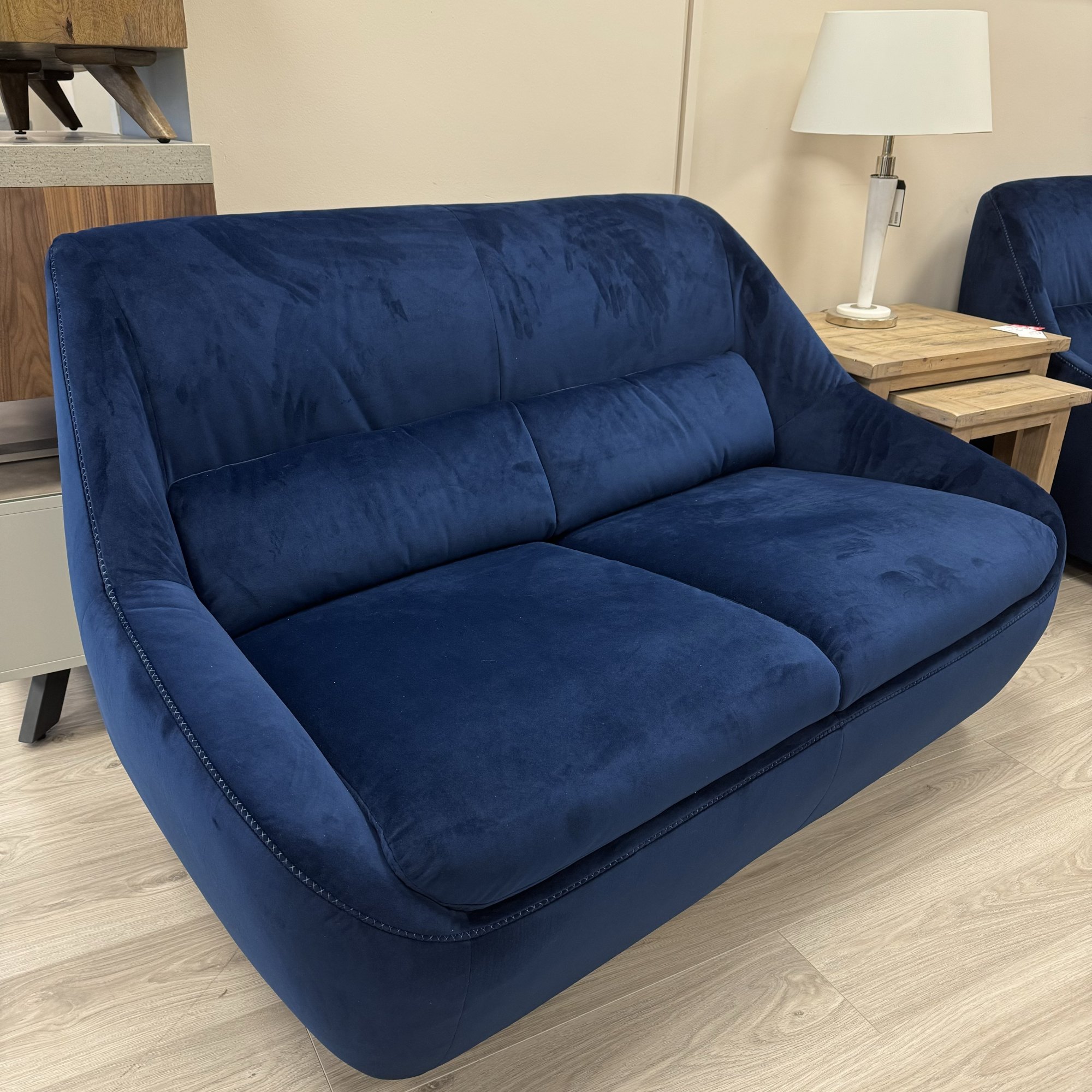 Saturn - Navy Velvet Statement 2 Seater - KEENS Belfast
