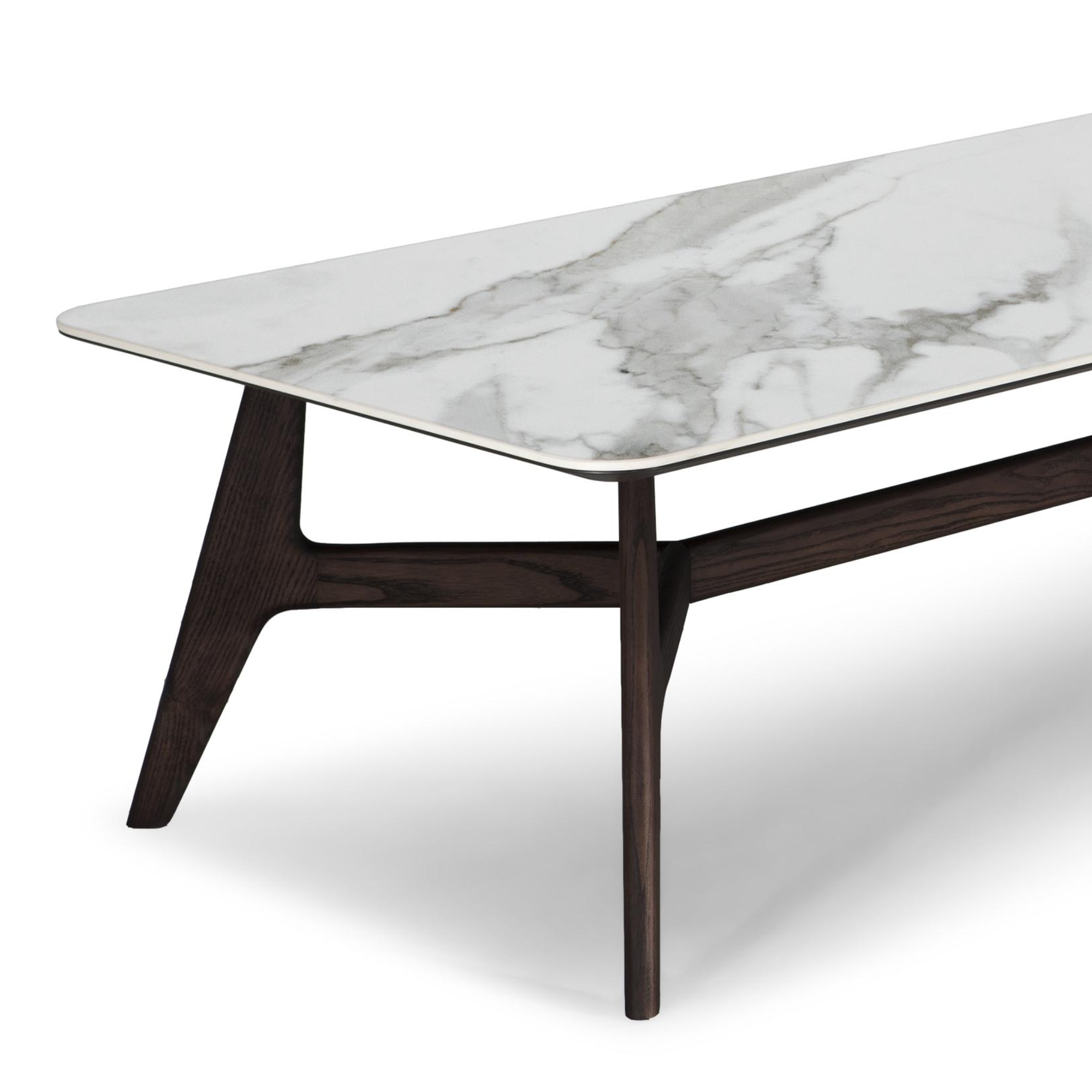 Natuzzi Editions - Plettro Coffee Table - Statuario Ceramic/Brown Ash ...