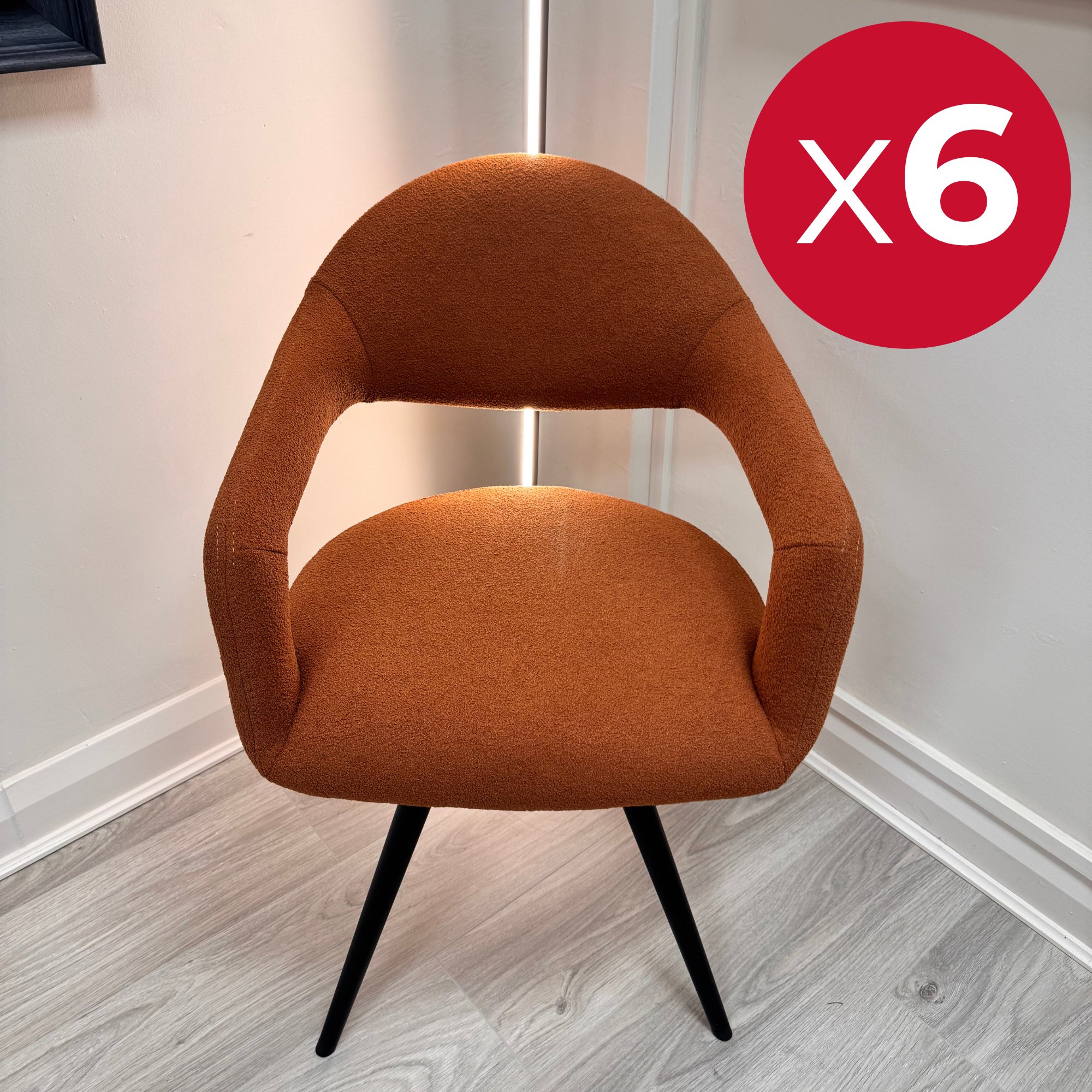 Set of 6 - Jasmine Chairs Burnt Orange - KEENS Belfast