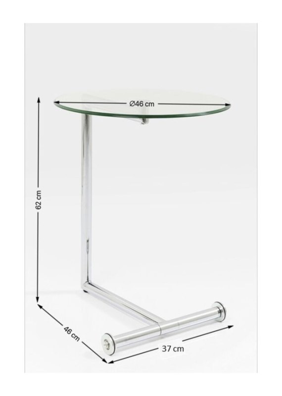 Move Table - Clear Glass & Chrome - KEENS Belfast